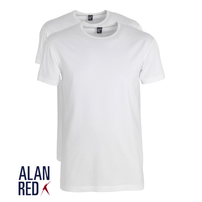 Alan Red t-shirt ronde hals 6680-01 White Wit €46,95 maat S-M-L-XL-XXL